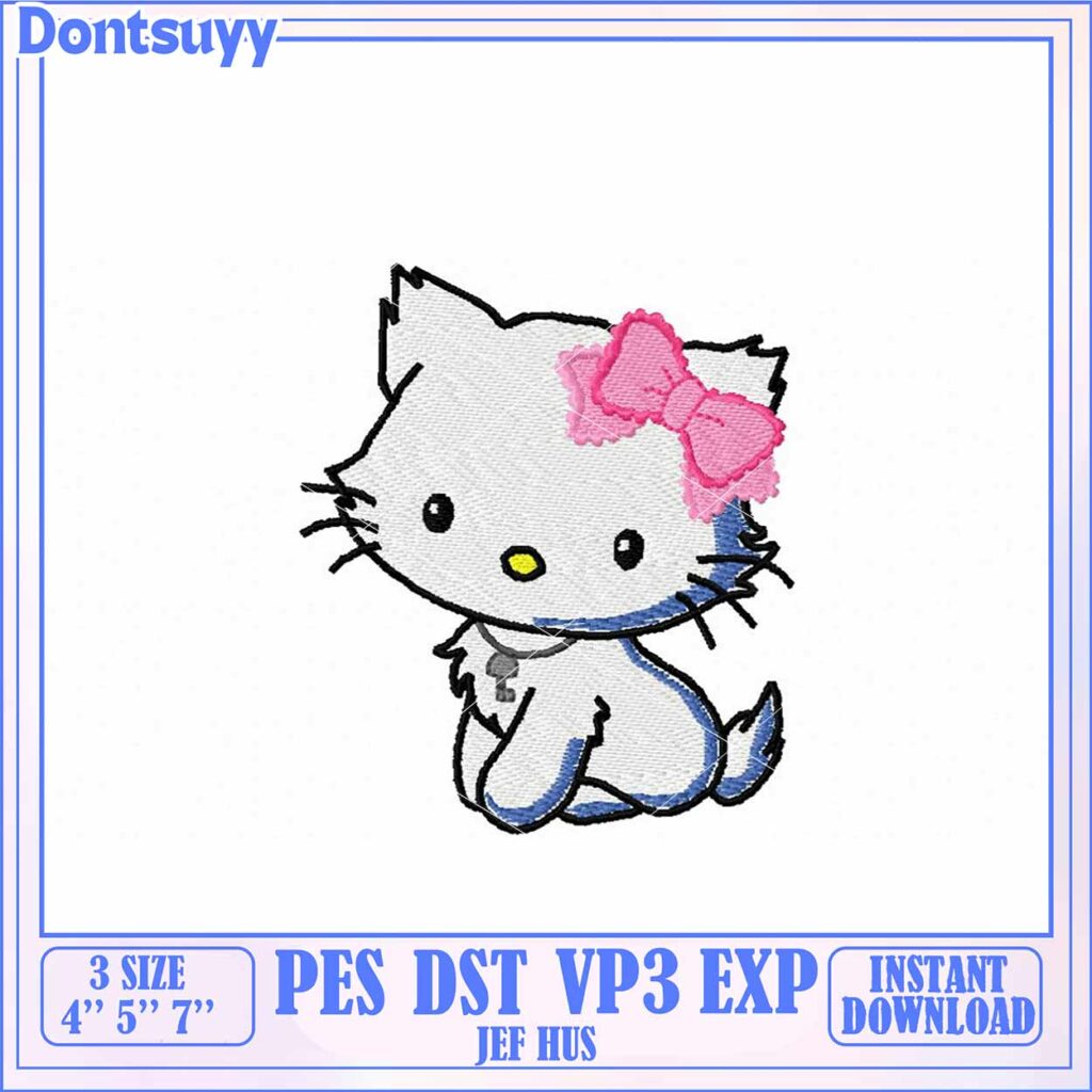 Cute Hello Kitty Embroidery Design Instant Download Files - High ...