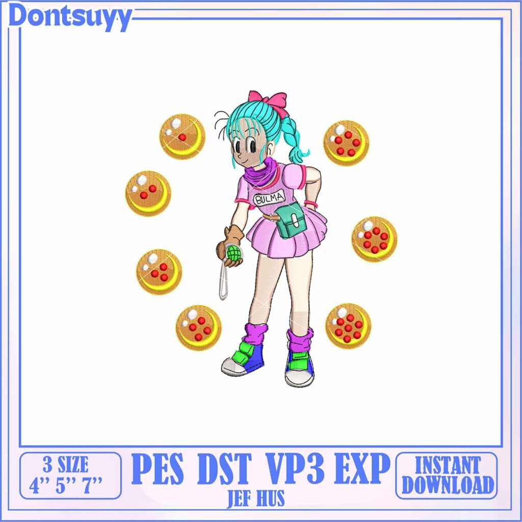 Bulma Inspired Embroidery Design Instant Download in Multiple Formats ...