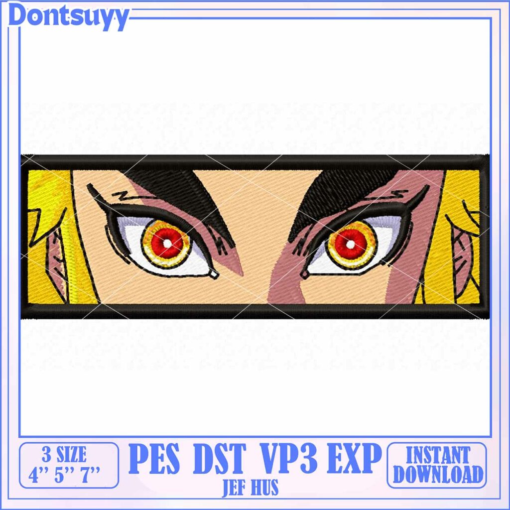 Anime Inspired Eye Embroidery Design for Machine Stitching - High ...
