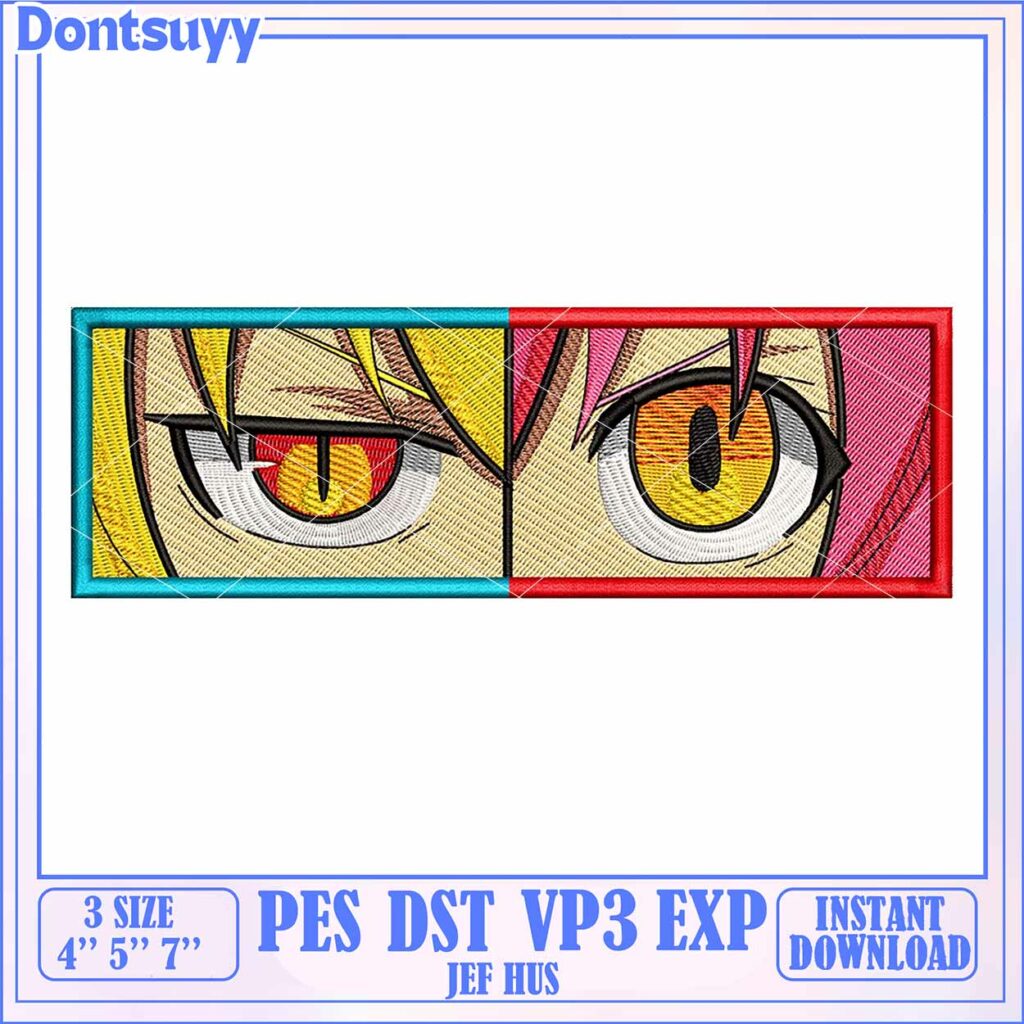 Anime Eyes Embroidery Design PES DST VP3 EXP Instant Download - High ...