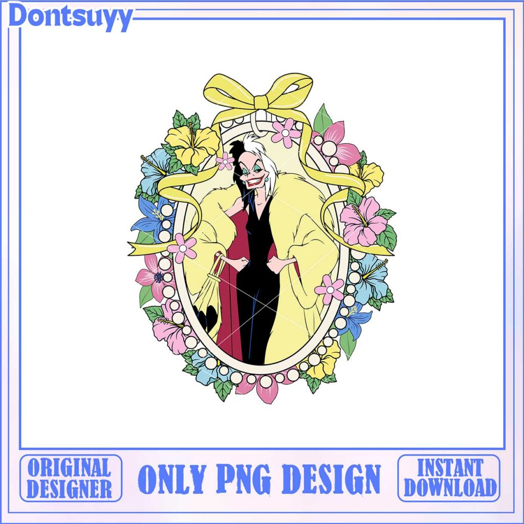 Stylish PNG Clipart of Fashionable Character with Floral Border Design ...
