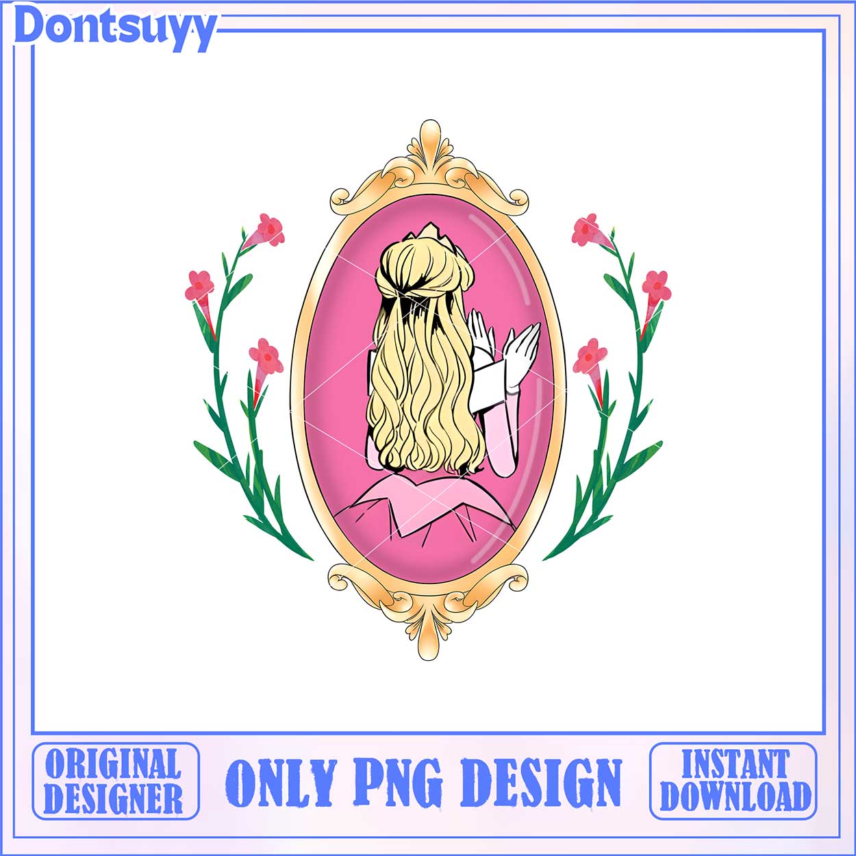 Princess Reflection PNG Art Design with Flowers for Downloads - High ...