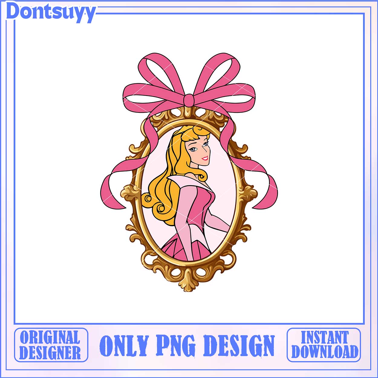 Princess Aurora Vintage Frame PNG Graphic for Instant Download - High ...
