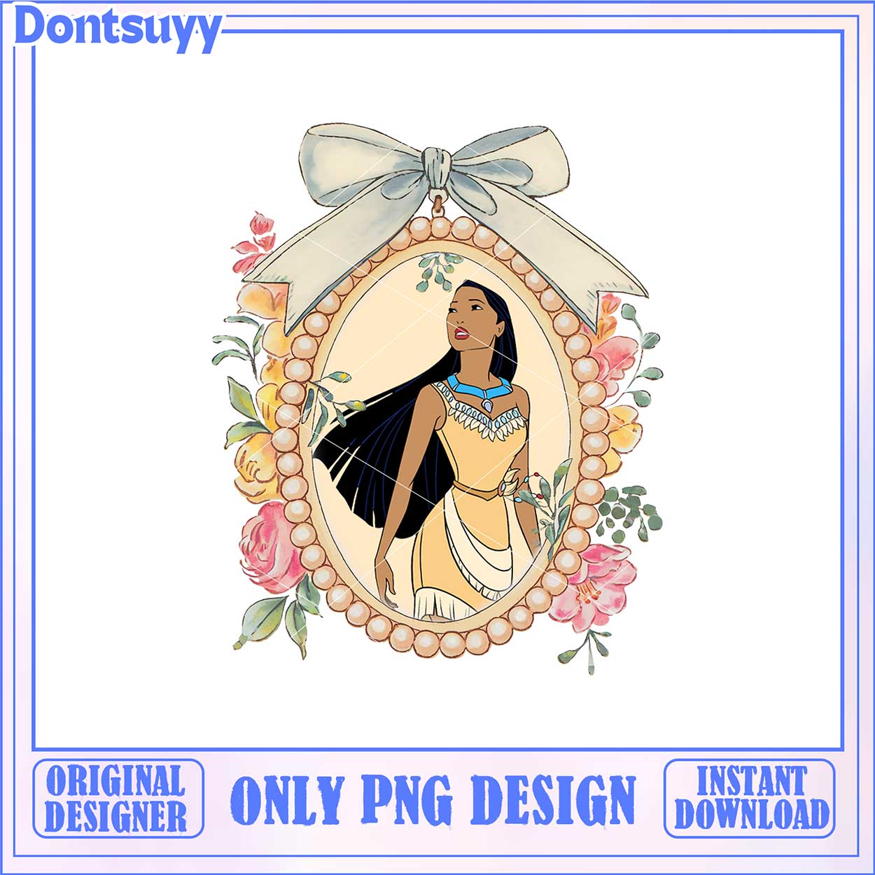 Pocahontas Beautiful Artwork PNG Digital Download for Crafts and Decor ...