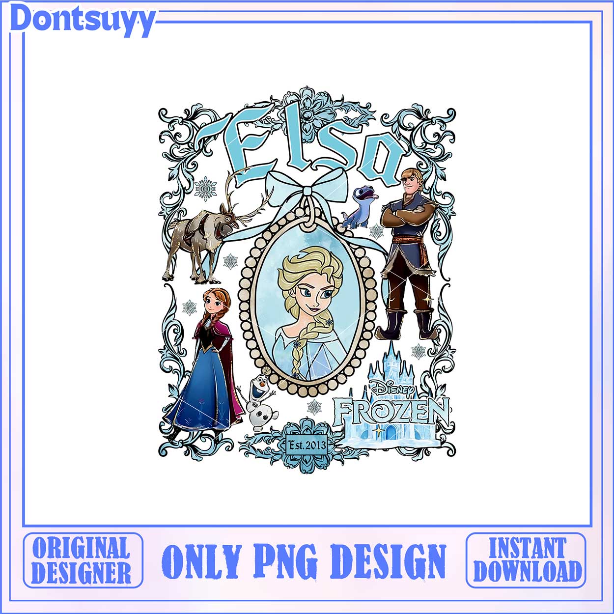 Frozen Inspired Elsa Character PNG Design for Instant Download - High ...