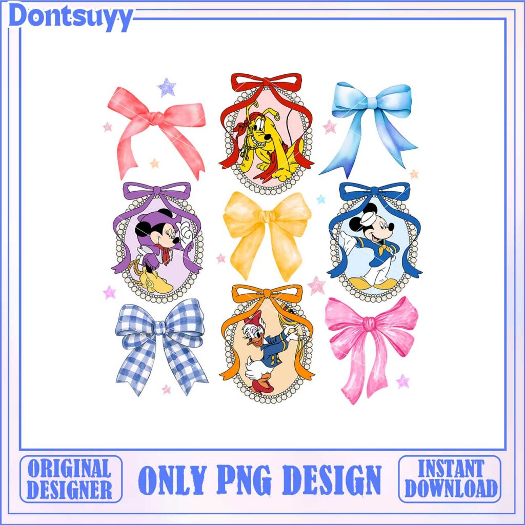 Disney Character Bow Designs PNG Instant Download for Crafters - High ...