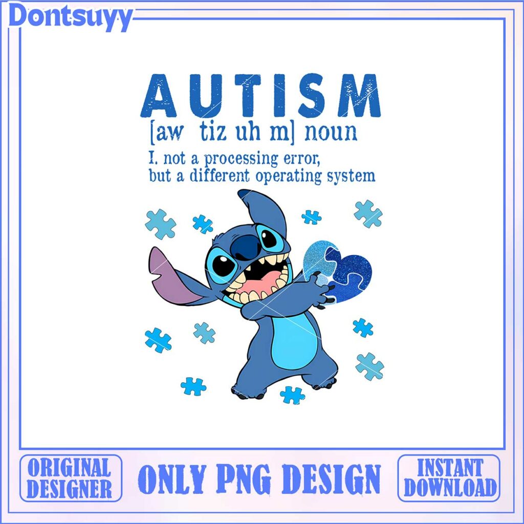 Autism Definition Design with Cartoon Character Instant Download PNG ...