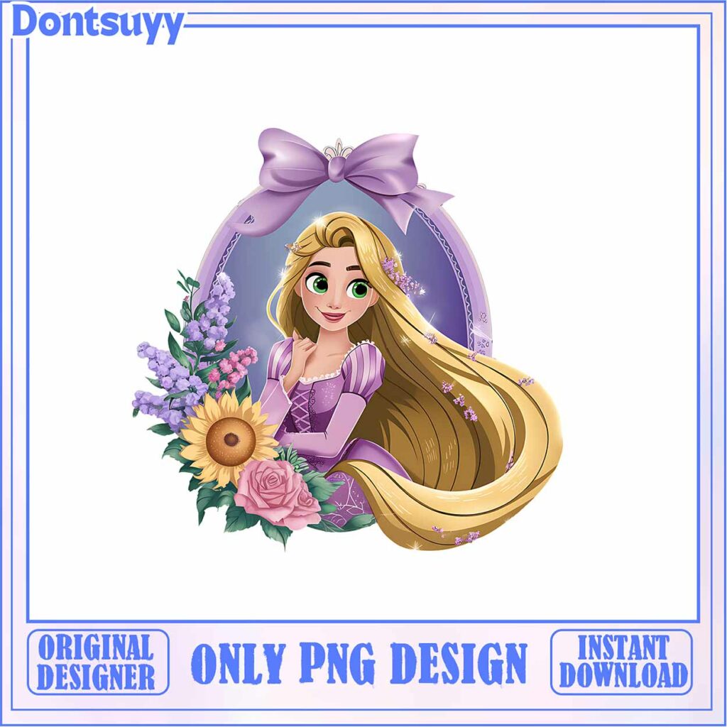 Rapunzel Floral PNG Design for Instant Download Artwork Printables ...