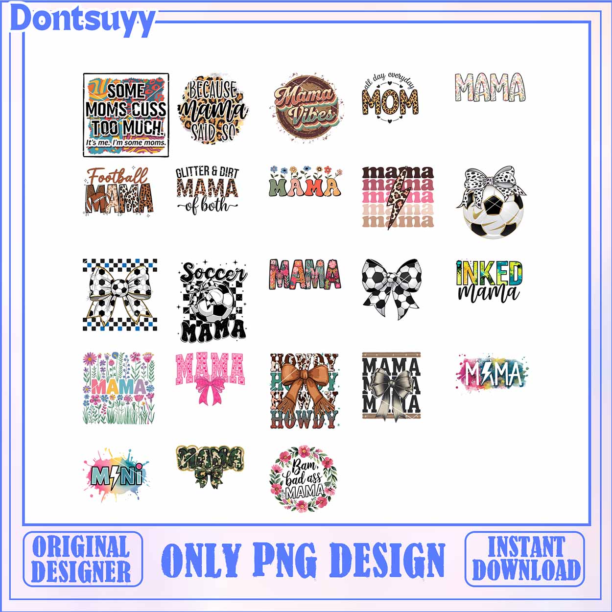Mama Themed PNG Designs for Instant Download Unique Printable Art ...