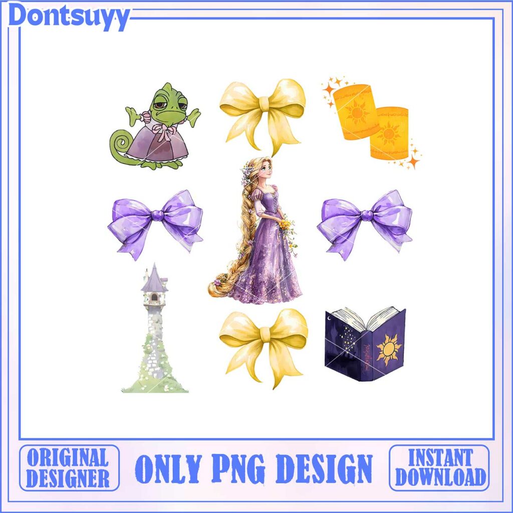 Rapunzel Themed PNG Clipart for Craft and Digital Design Use - High ...