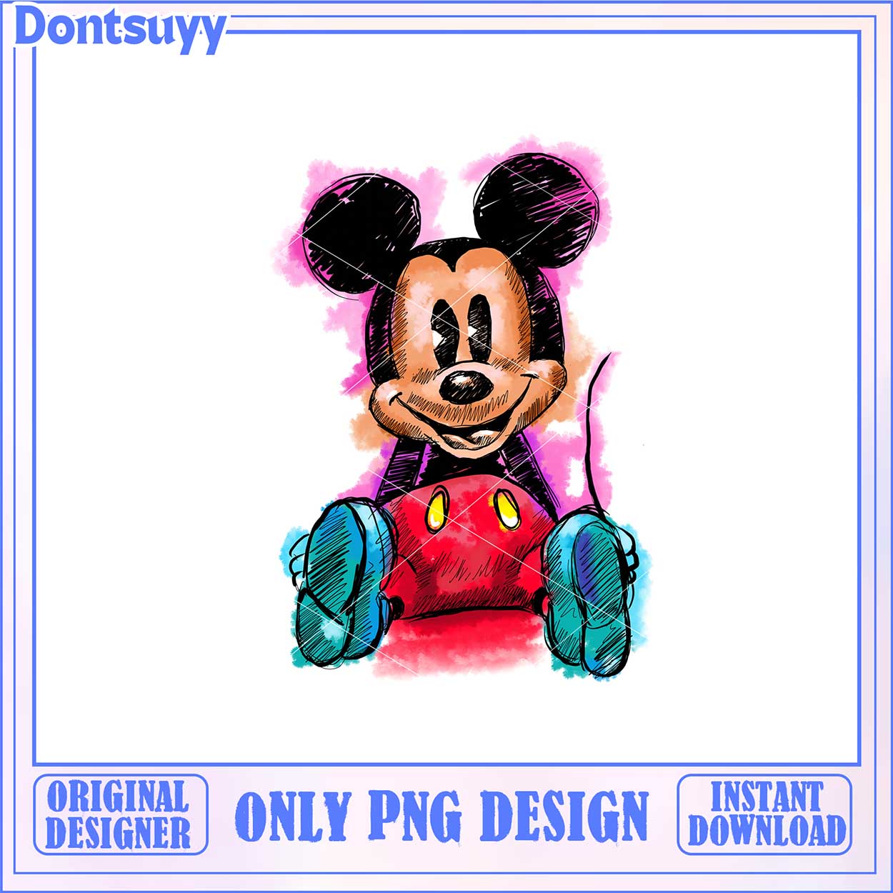 Cute Cartoon Mouse Character PNG Digital Download for Crafts - High ...
