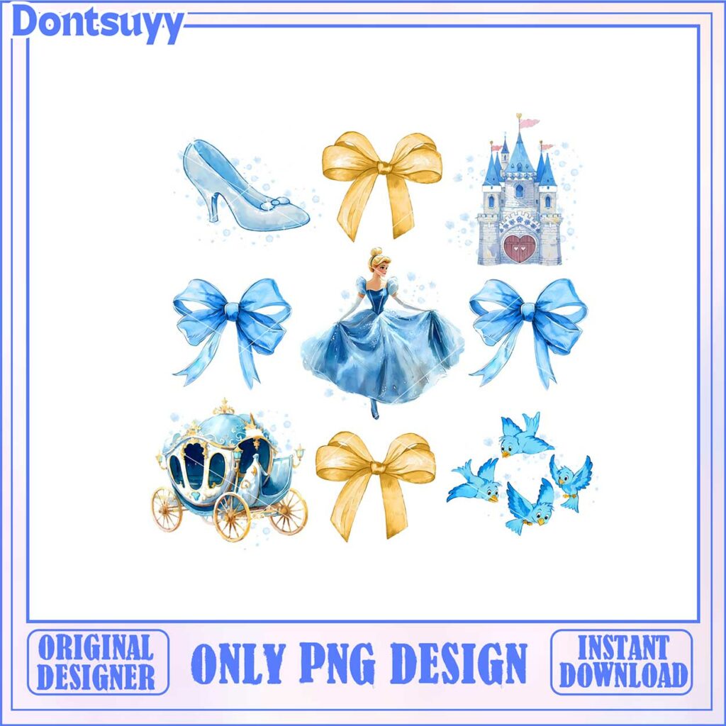 Cinderella Themed PNG Design Set for Magical Party Decor - High-quality ...