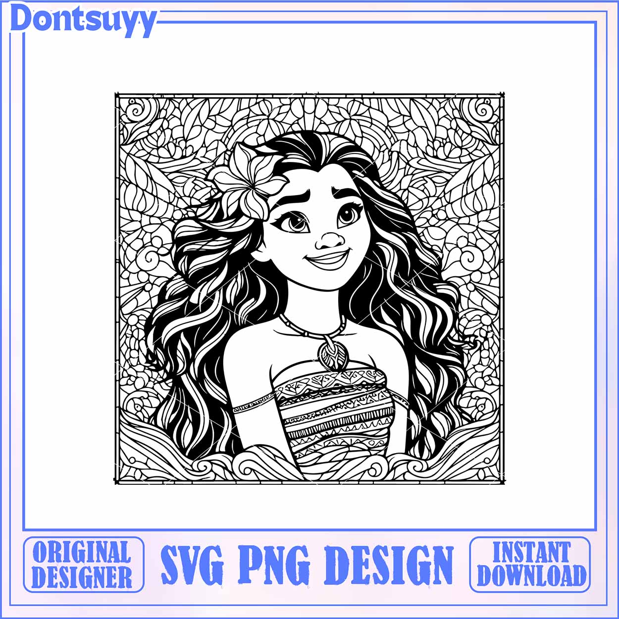 Moana Inspired SVG Coloring Page for Instant Download Art Design - High ...