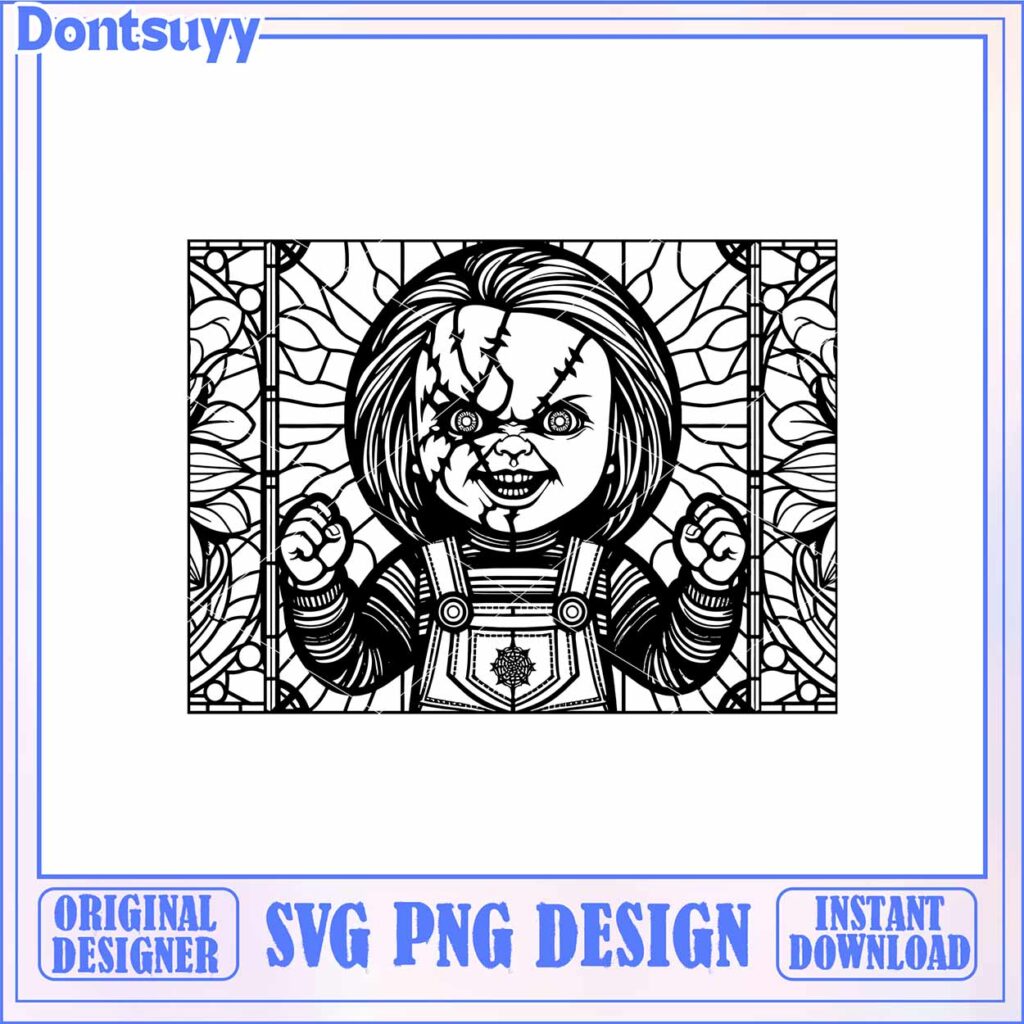 Creepy Doll Illustration SVG File for Instant Download Design - High ...