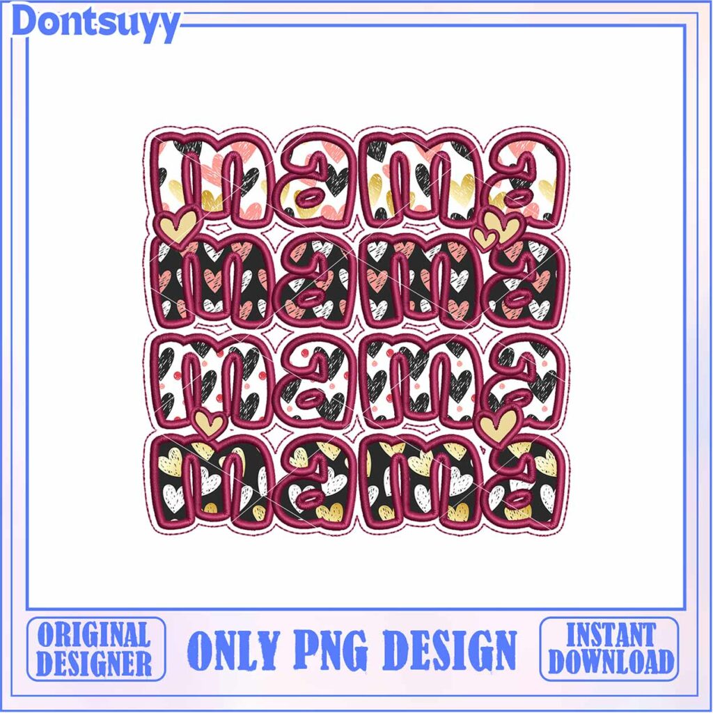 Colorful Mama Text Design in PNG Format for Instant Downloadable Art ...