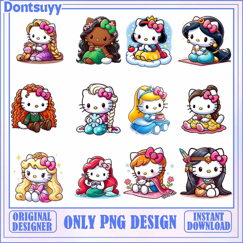 Princess Kitty PNG Bundle - High-quality SVG and PNG files for creative ...