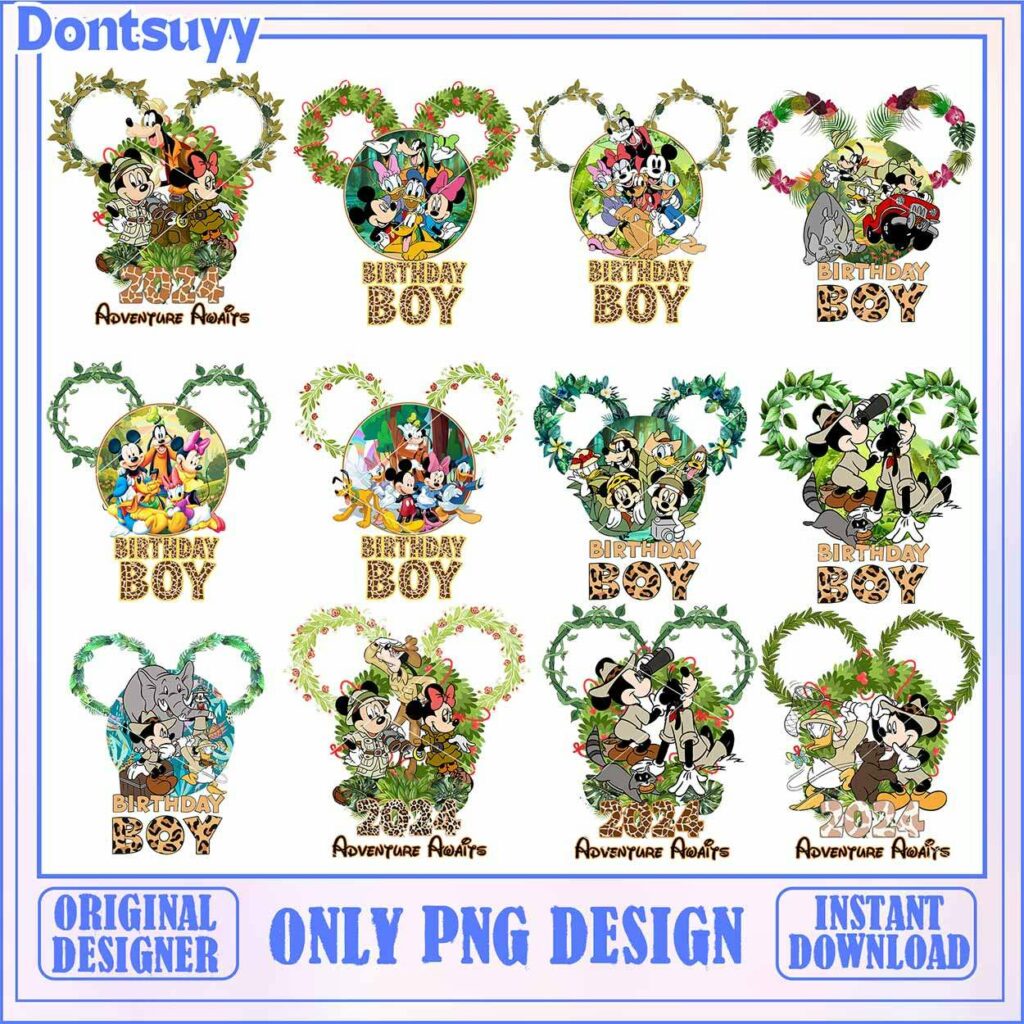 Mickey Mouse Jungle PNG Bundle - High-quality SVG and PNG files for ...