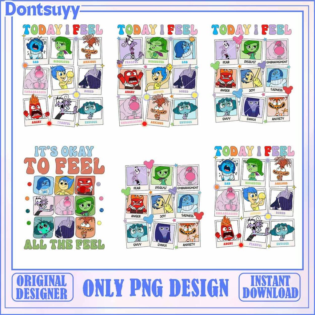 Inside Out PNG Emotions Bundle - High-quality SVG and PNG files for ...