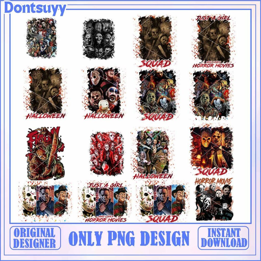 Horror Movie Squad PNG Bundle - High-quality SVG and PNG files for ...
