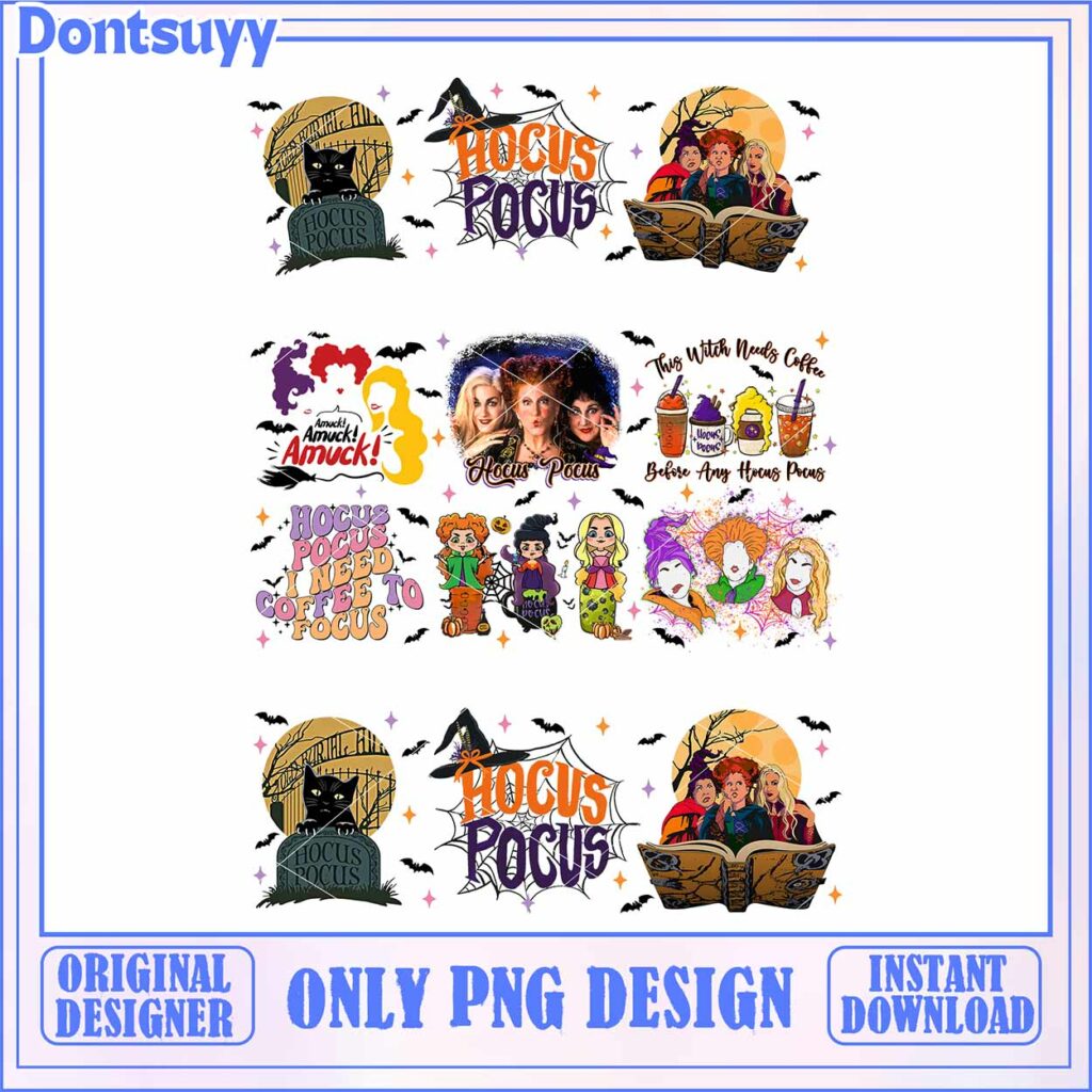 Hocus Pocus PNG Designs Bundle - High-quality SVG and PNG files for ...