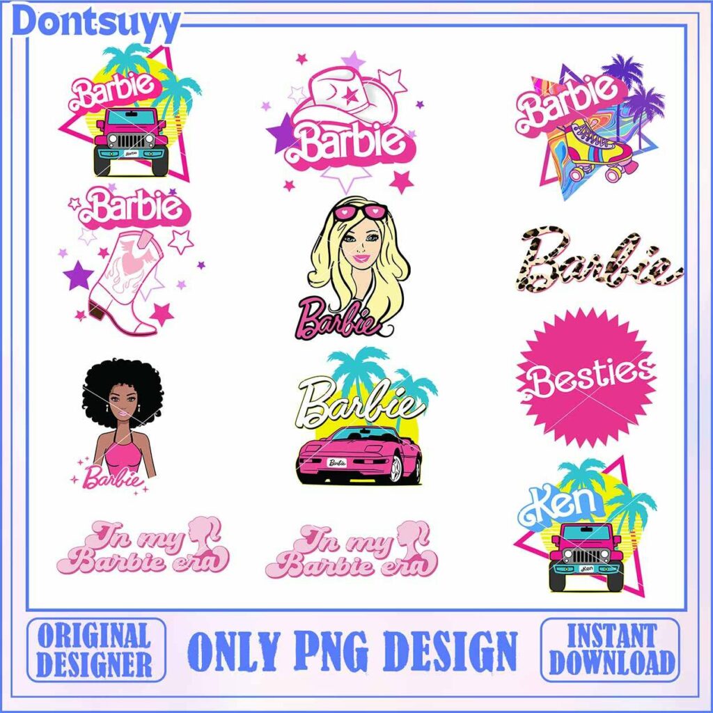 Barbie PNG Bundle Retro Designs - High-quality SVG and PNG files for ...