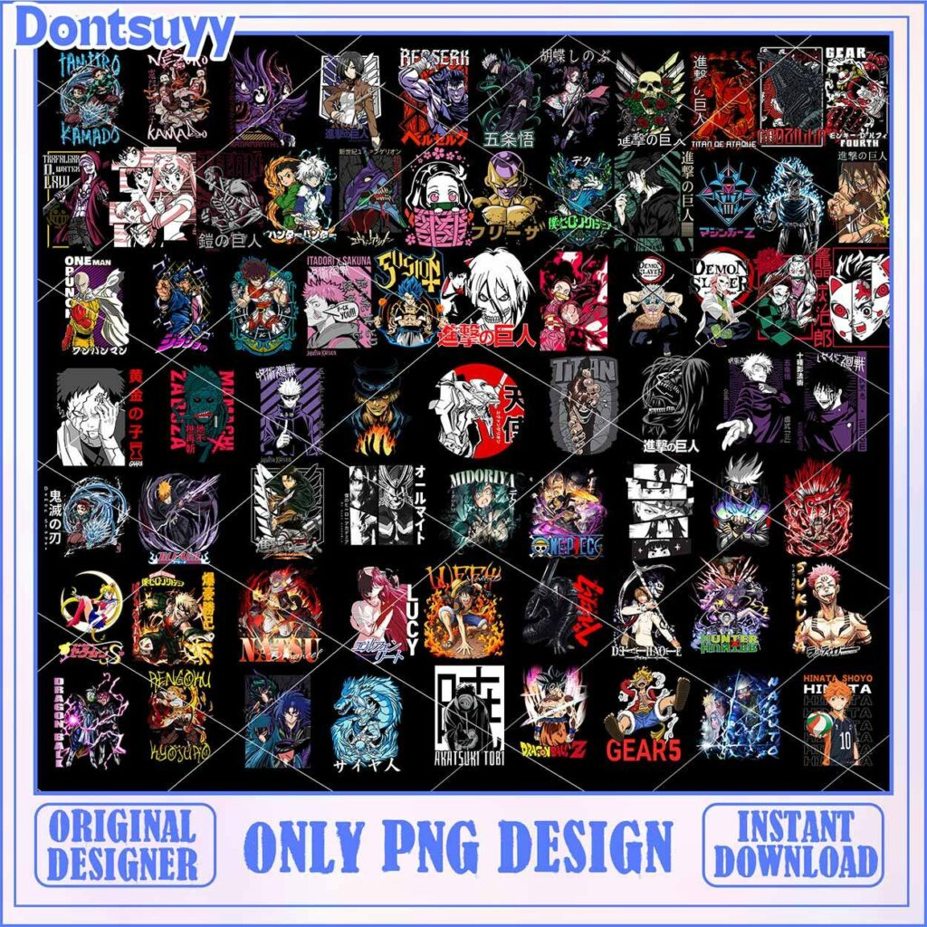Anime Manga PNG Bundle Designs - High-quality SVG and PNG files for ...