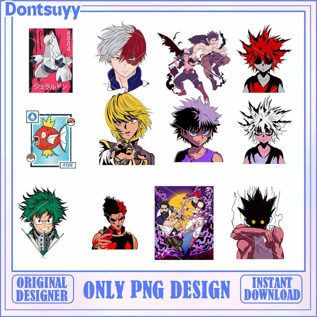 Anime PNG Bundle Instant Download - High-quality SVG and PNG files for ...