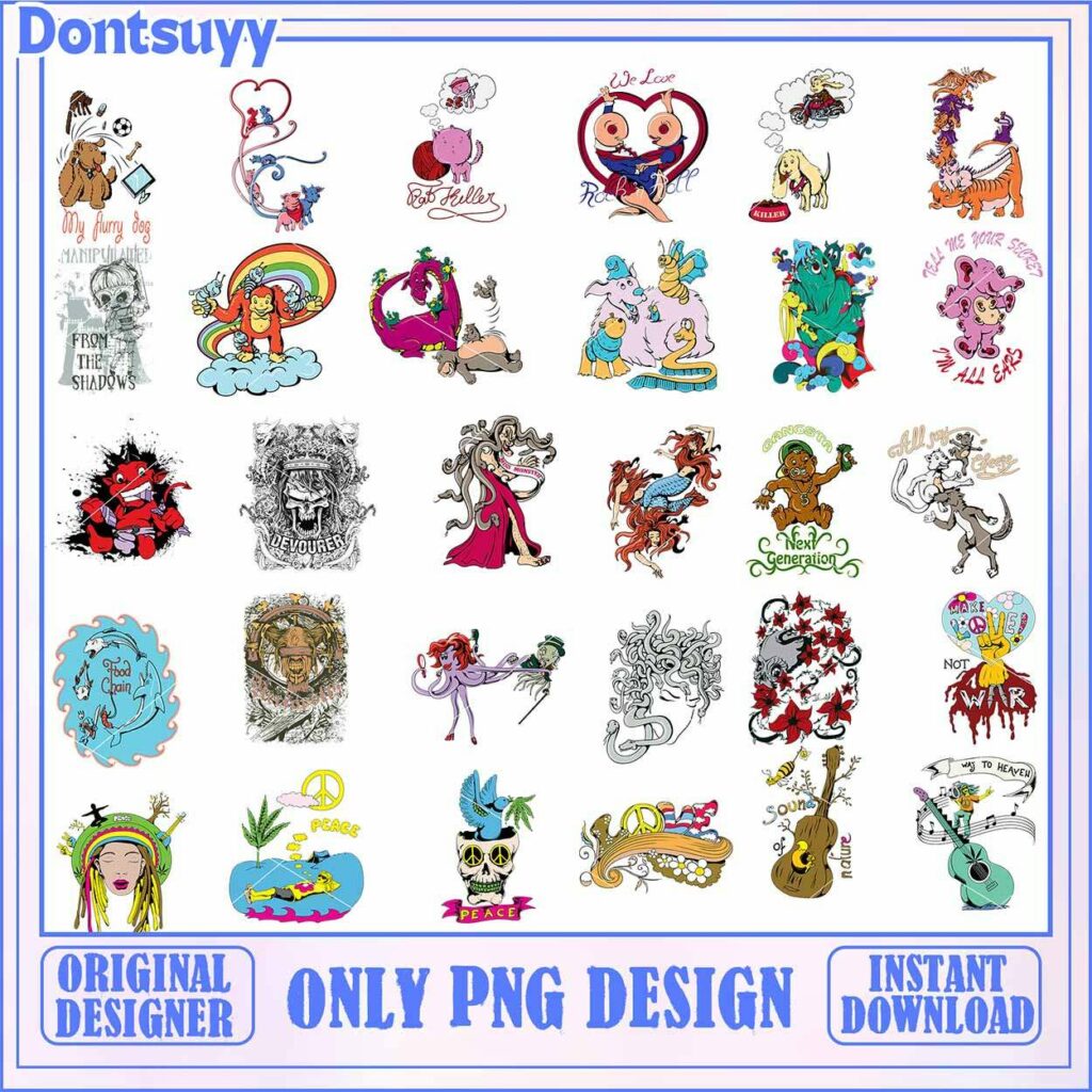 24 PNG Designs Cartoon Bundle - High-quality SVG and PNG files for ...