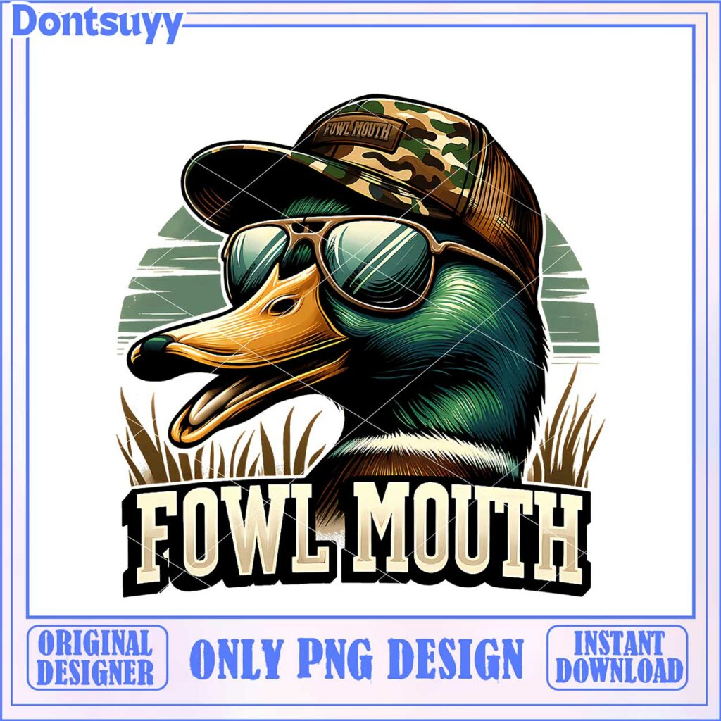 Cool Duck PNG Fowl Mouth Design - High-quality SVG and PNG files for ...