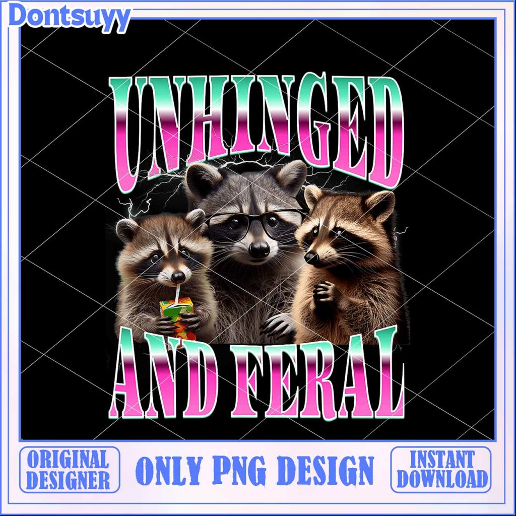 Unhinged & Feral Raccoon PNG Design - High-quality SVG and PNG files ...
