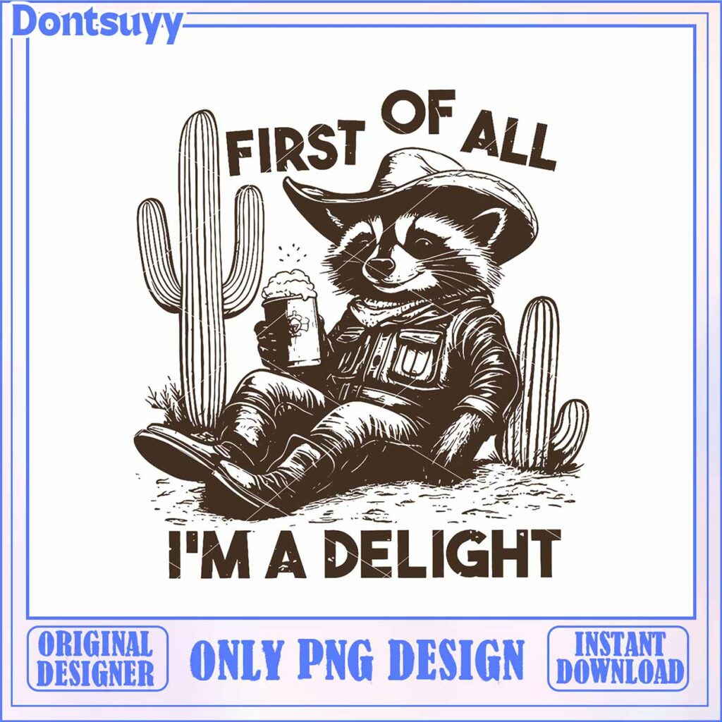 Cowboy Raccoon PNG Design - High-quality SVG and PNG files for creative ...